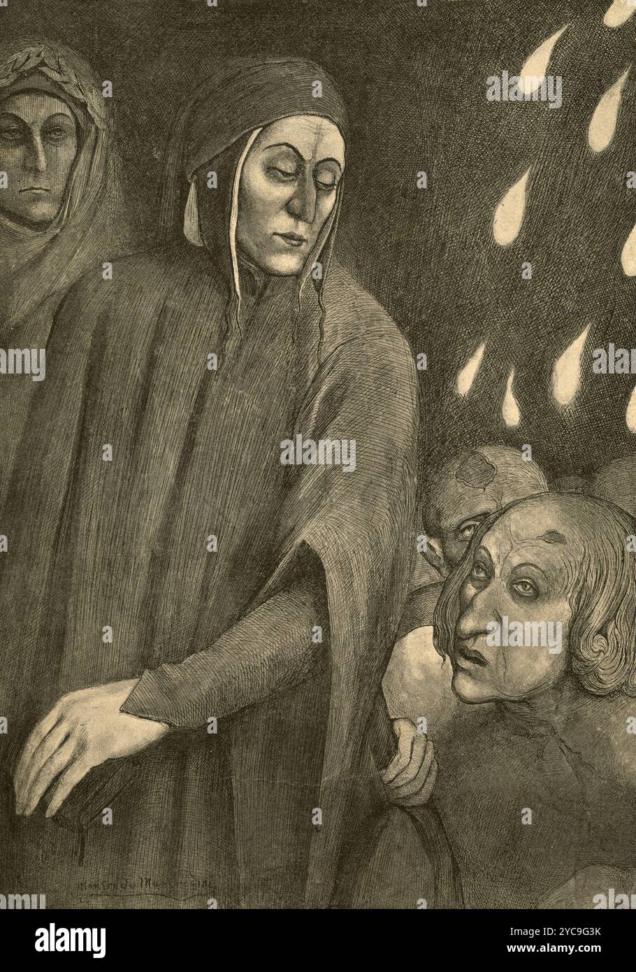 Italian poet Dante Alighieri's journey through the afterlife, Hell ...