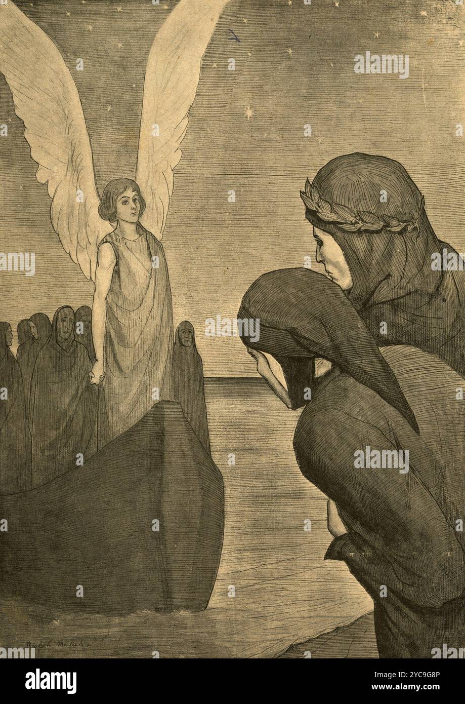 Italian poet Dante Alighieri's journey through the afterlife, Purgatory ...