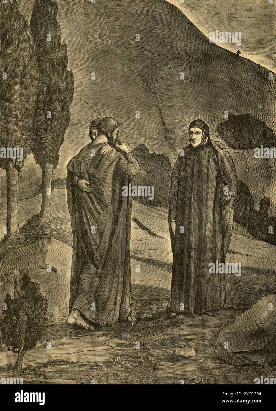 Italian poet Dante Alighieri's journey through the afterlife, Purgatory ...