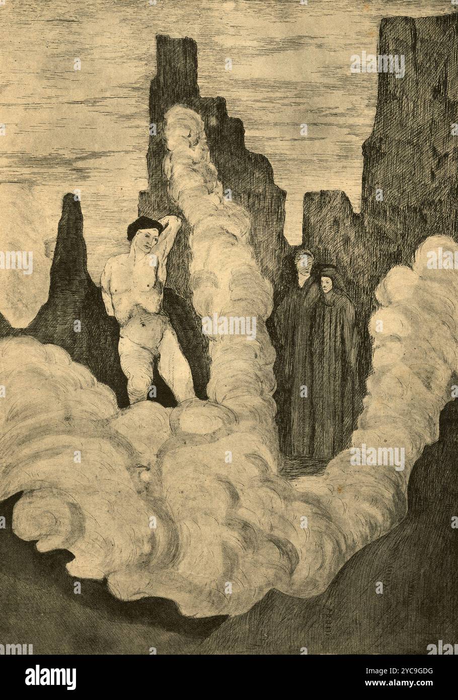 Italian poet Dante Alighieri's journey through the afterlife, Purgatory ...