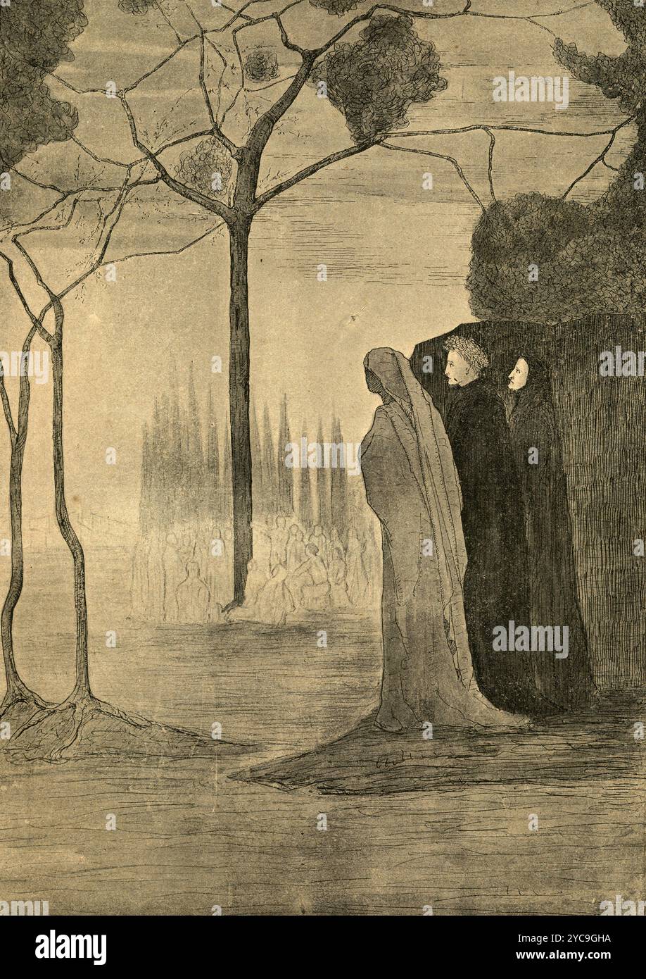 Italian poet Dante Alighieri's journey through the afterlife, Purgatory ...