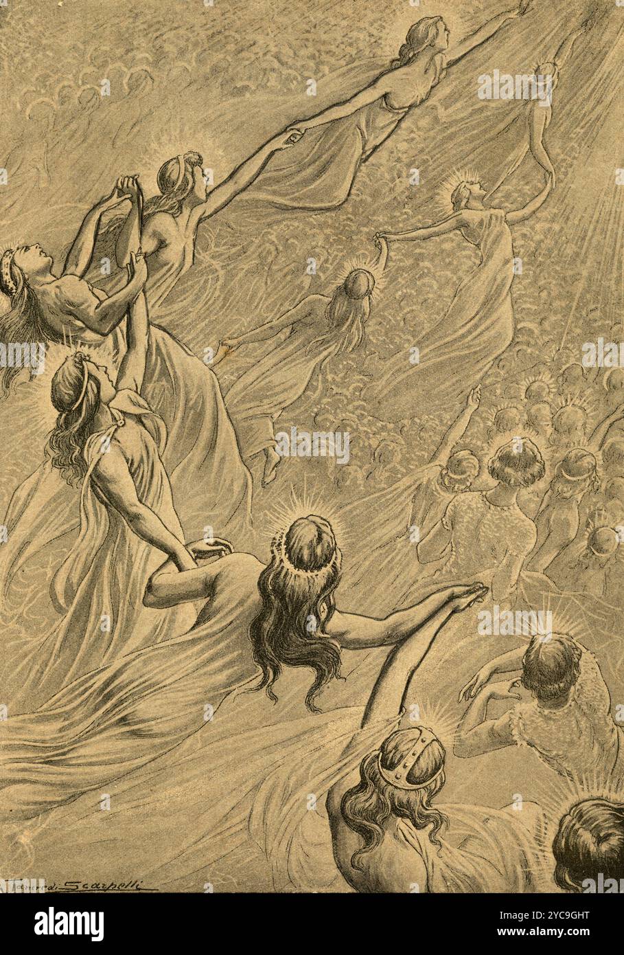 Italian poet Dante Alighieri's journey through the afterlife, Paradise ...