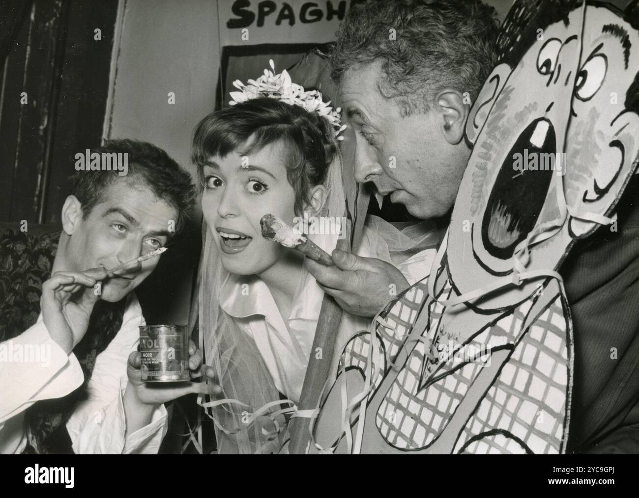 French actor Louis De Funes, actress Marie-Blanche Vergnes, and ...