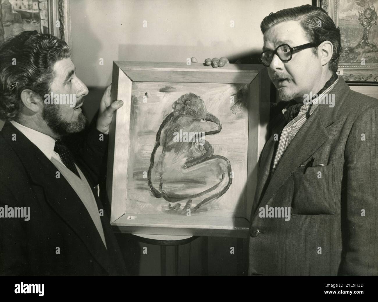 English painter James Lawrence Isherwood (right) and his painting, UK ...