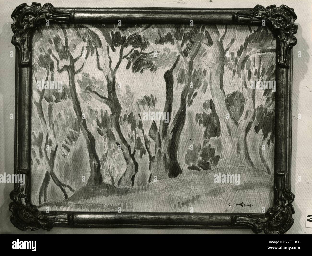Painting by Greek artist Kostas Parthenis, 1970s Stock Photo - Alamy