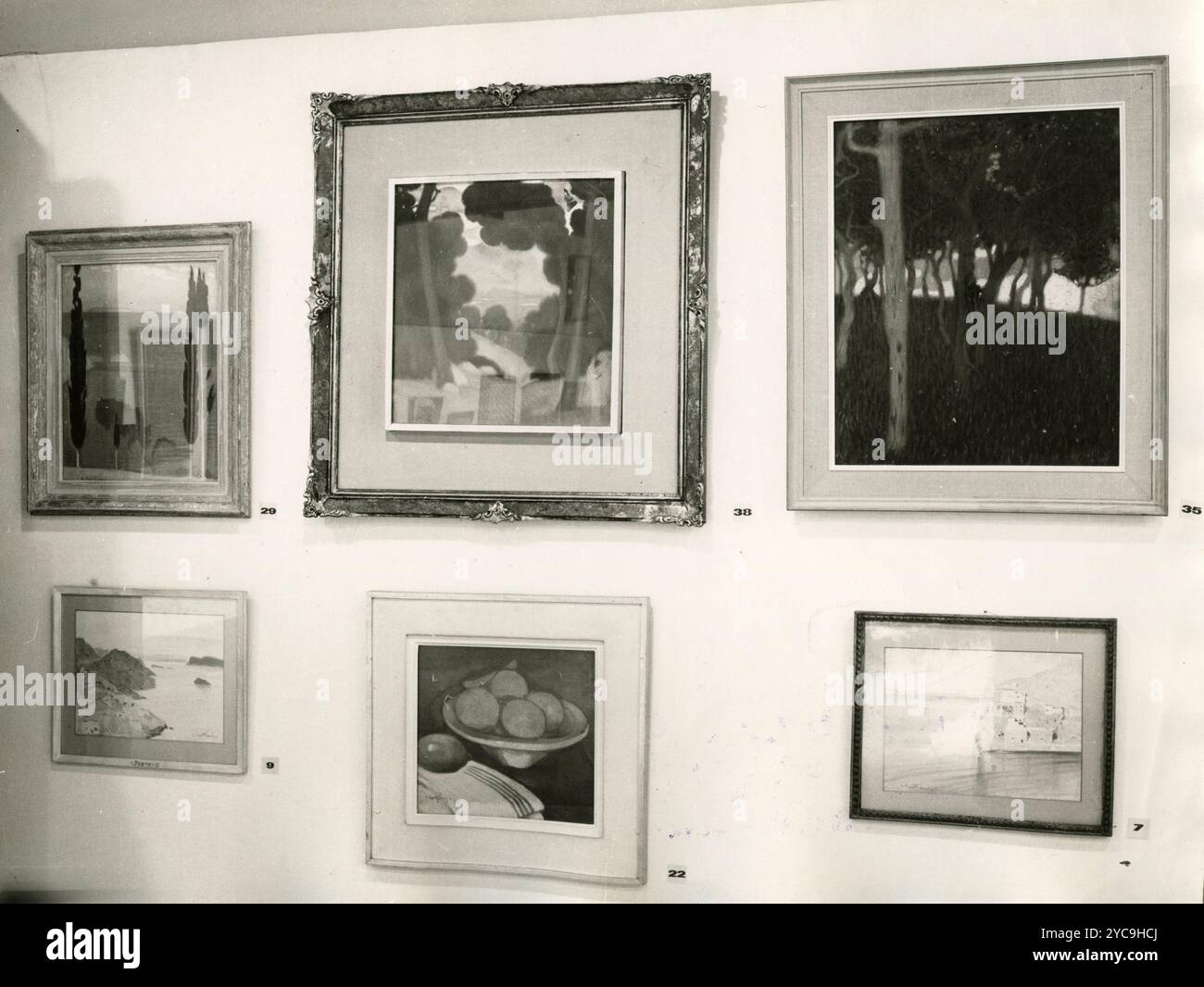 Paintings by Greek artist Kostas Parthenis, 1970s Stock Photo - Alamy