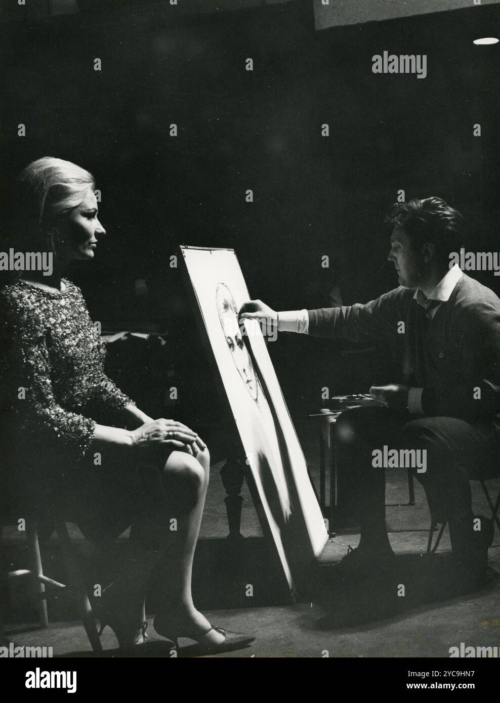 Russian painter Il´ja Sergeevic Glazunov portraits German actress and ...