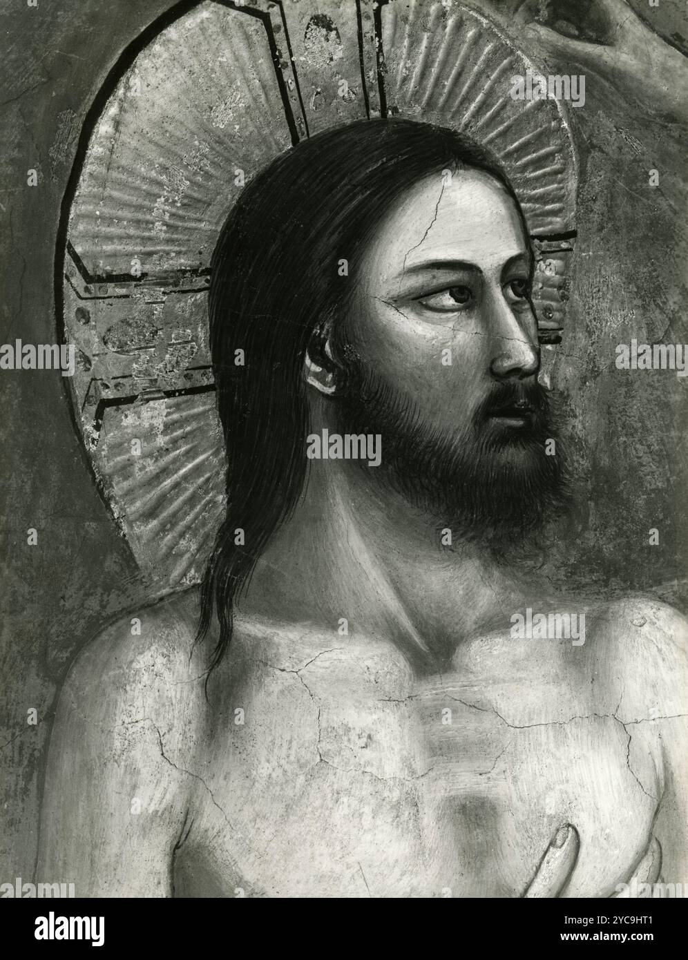 Detail of the fresco The Baptism of Jesus, painting by Italian artist ...