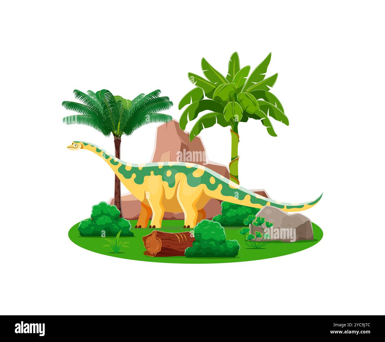 Opisthocoelicaudia prehistoric dinosaur character. Isolated cartoon ...
