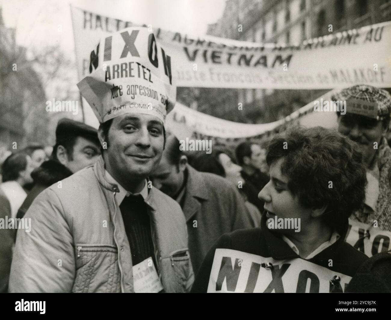 French protesters against the War in Vietnam, France 1969 Stock Photo ...