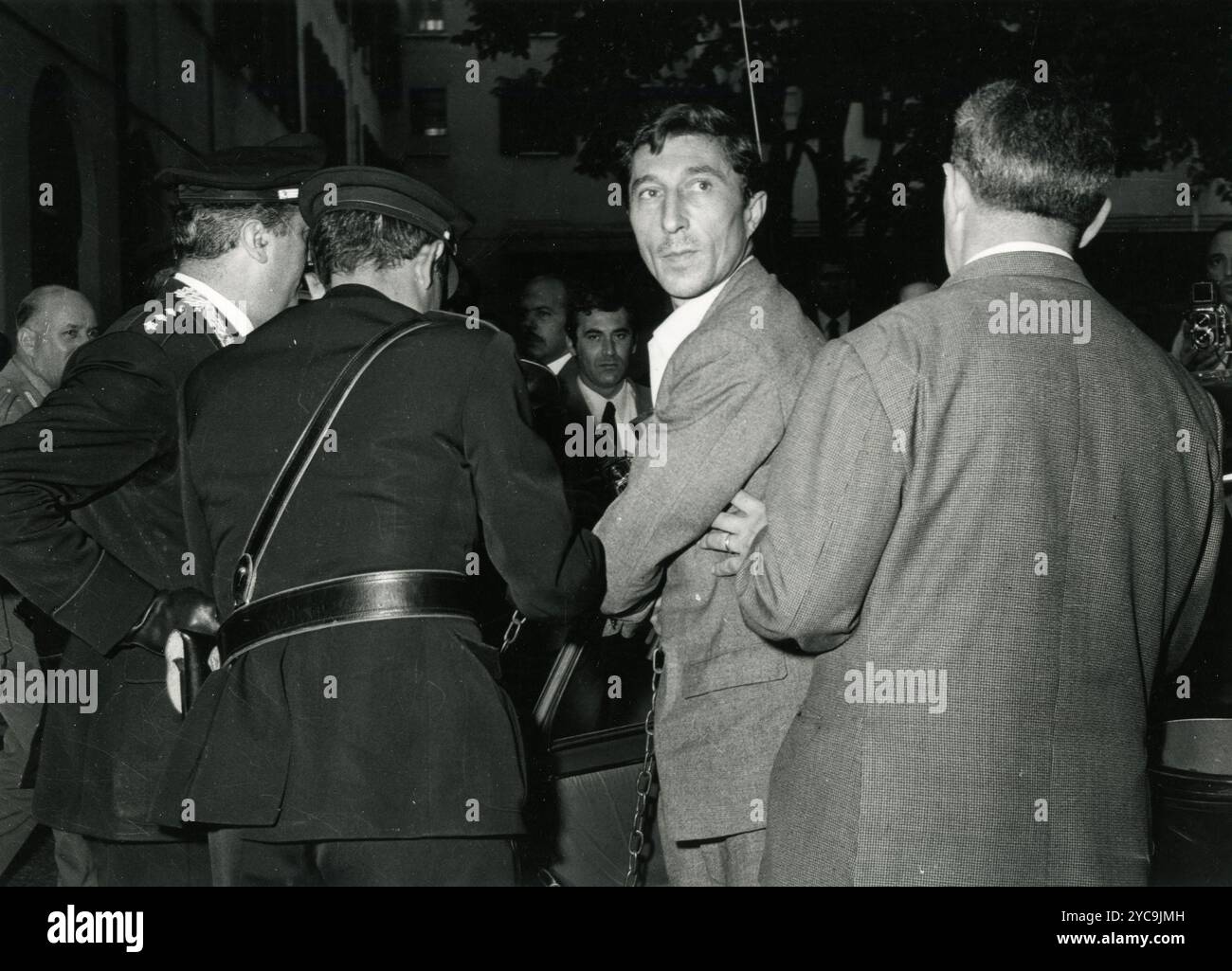 Italian robber Pietro Cavallero under arrest, Alessandria, Italy 1967 ...