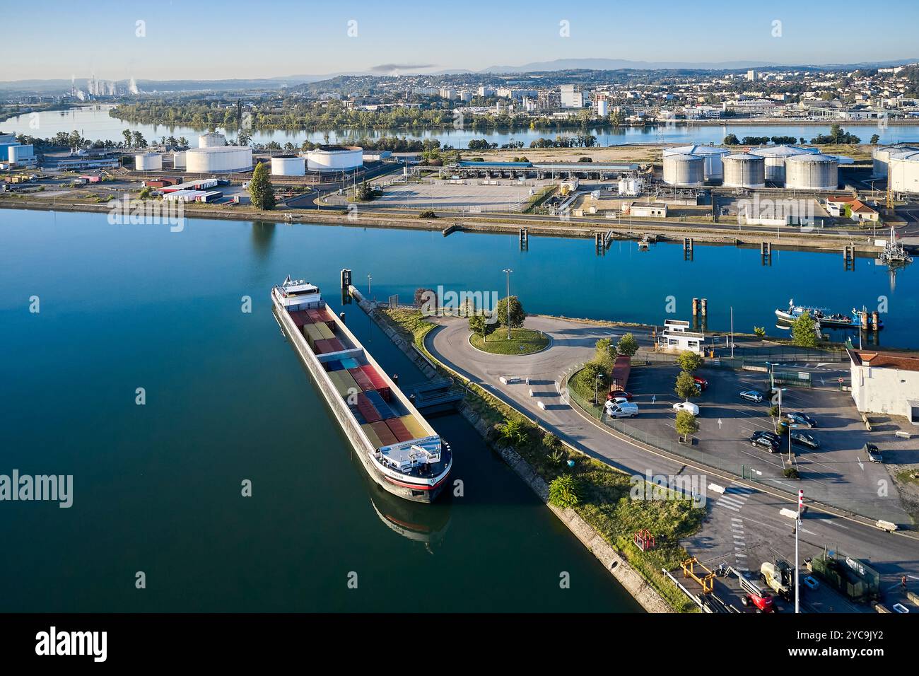 Lyon (central-eastern France), 2020/06/30: the Edouard Herriot Port ...