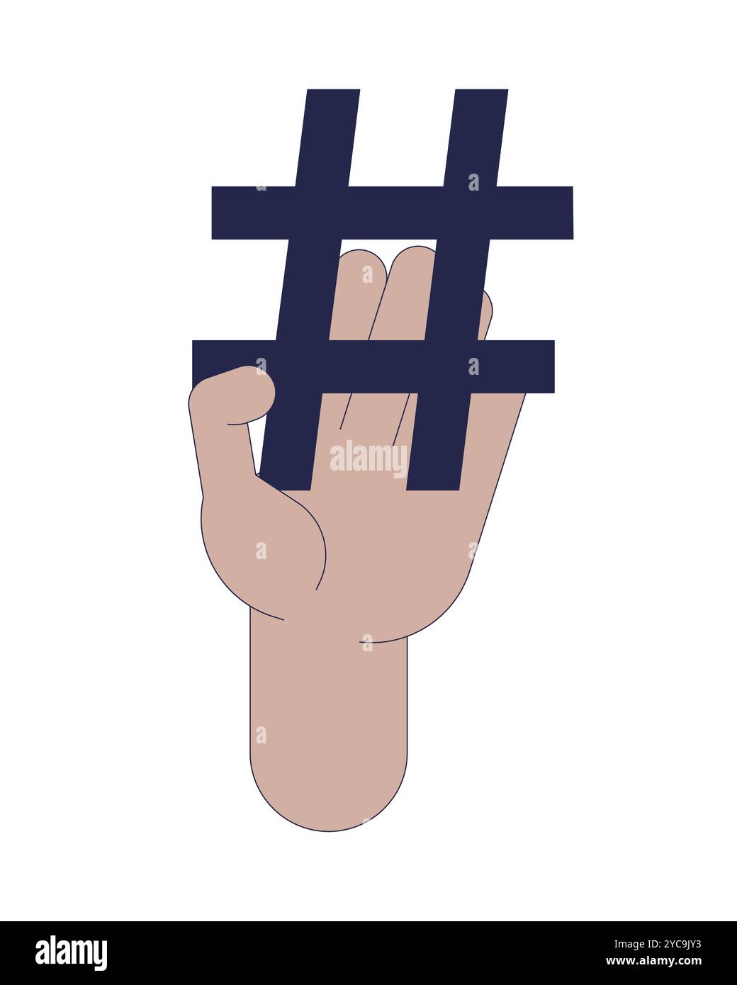 Hand holding hashtag cartoon illustration Stock Vector Image & Art - Alamy