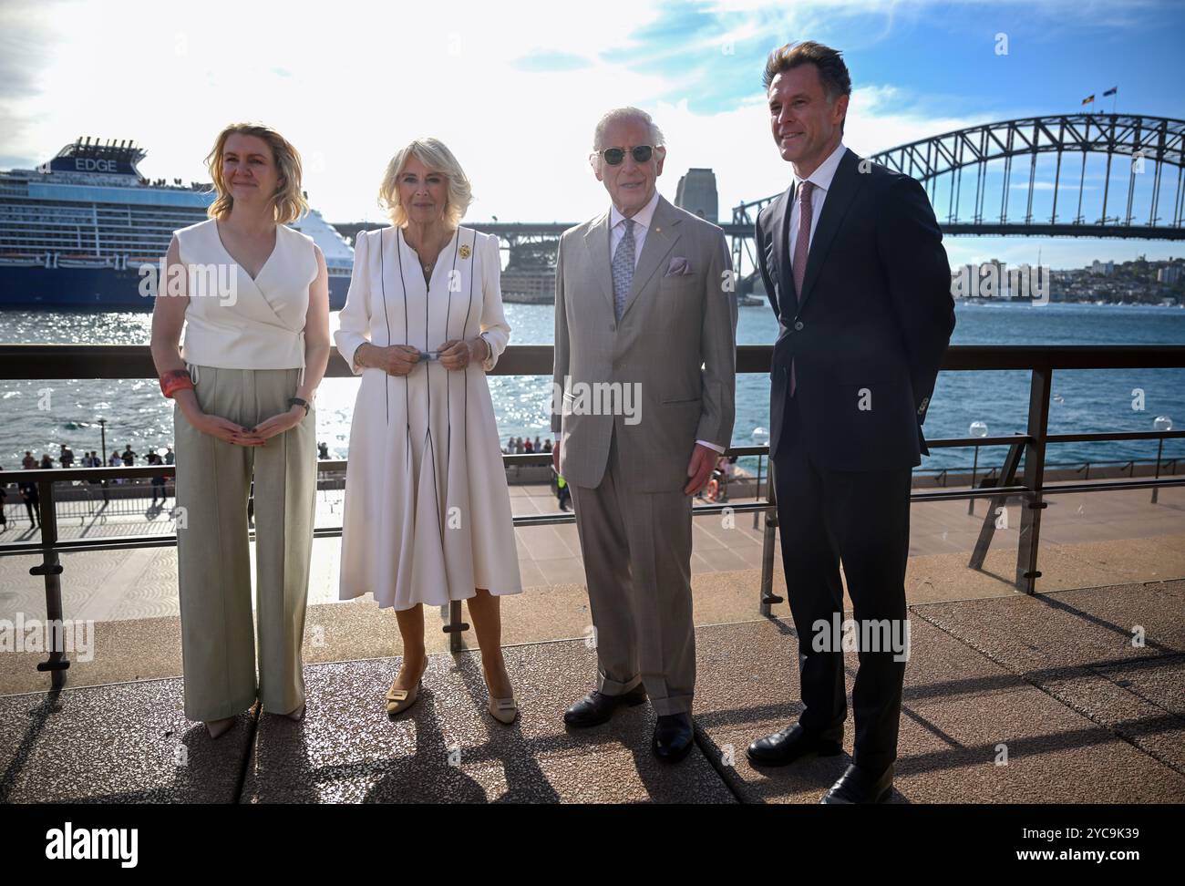 King Charles III and Queen Camilla with NSW Premier Chris Minns and his ...
