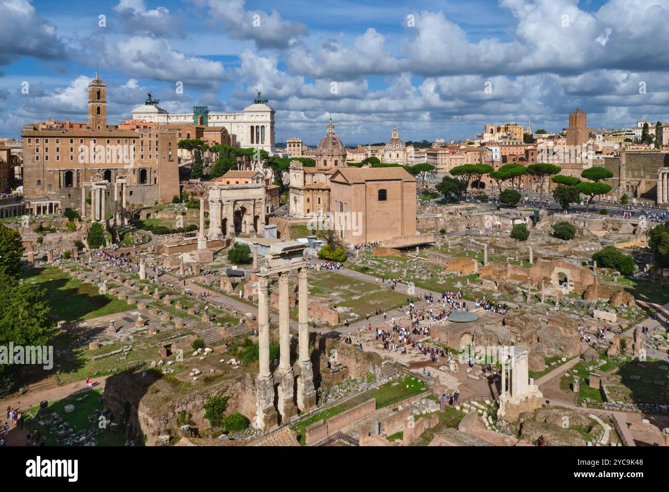 Italy, Rome: Roman vestiges surrounding the Roman Forum, Foro Romano ...