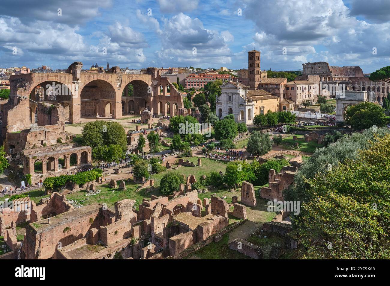 Italy, Rome: Roman vestiges surrounding the Roman Forum, Foro Romano ...