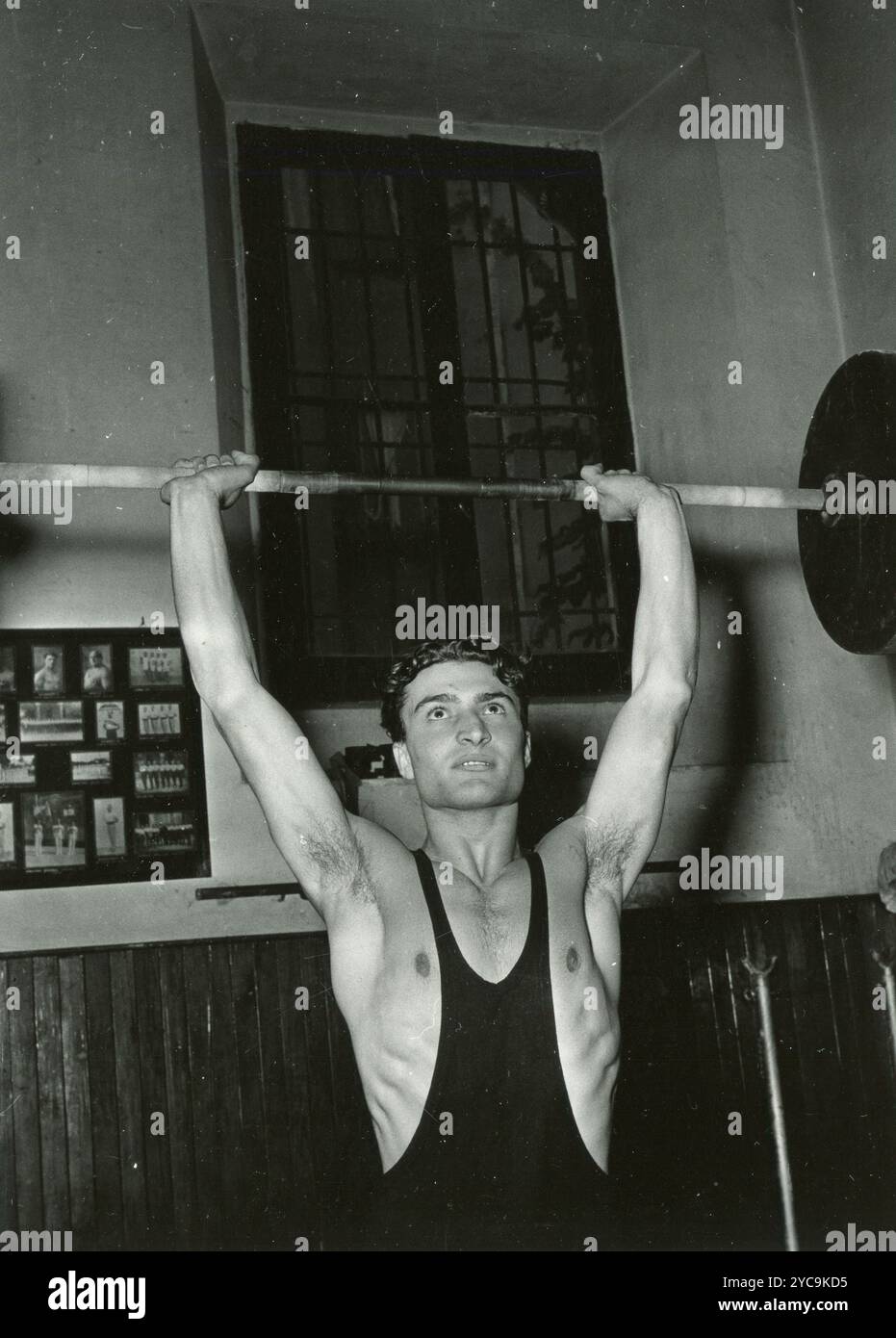 Italian weightlifter Ruggero Ravenna training, Italy 1954 Stock Photo ...