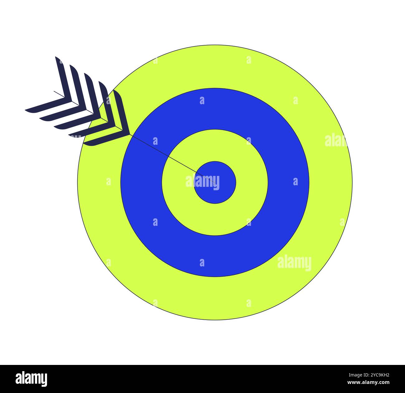 Reach goal dartboard target shooting 2D cartoon object Stock Vector ...