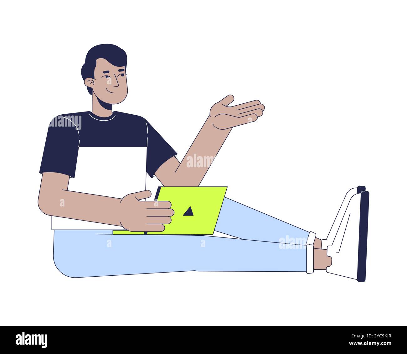 Indian male sitting on floor Stock Vector Images - Alamy