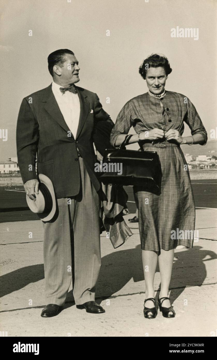 American professional boxer Gene Tunney and his wife, 1950s Stock Photo ...
