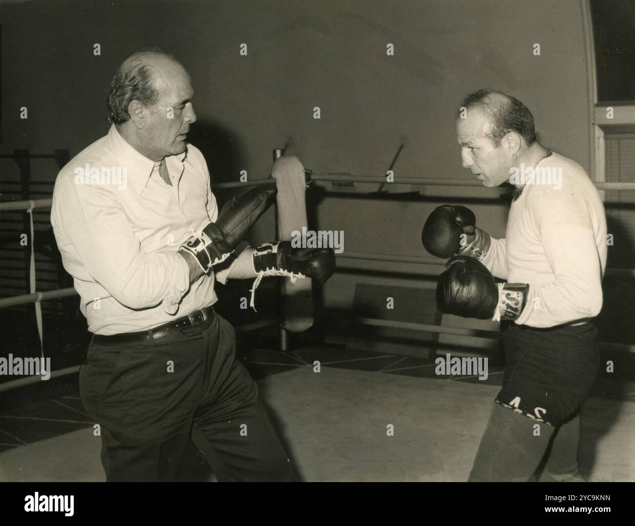 Italian professional boxers Alessandro and Guido Mazzinghi, 1980s Stock ...