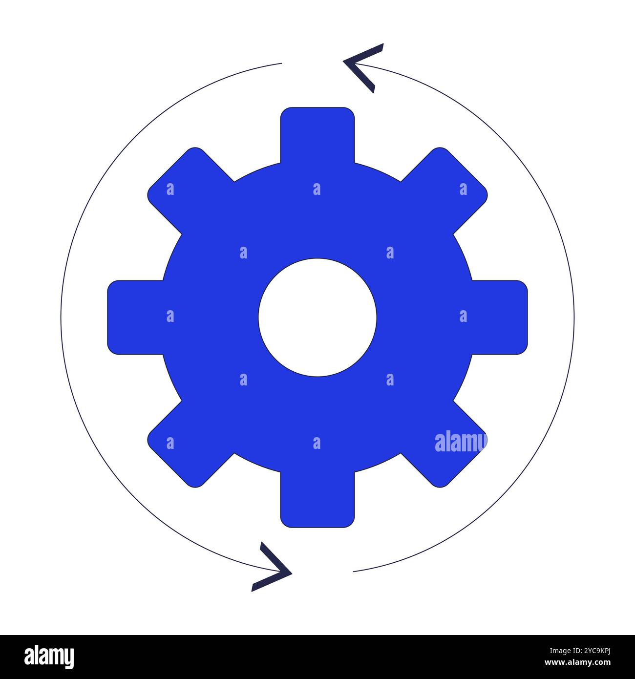Cog flowing process 2D cartoon object Stock Vector Image & Art - Alamy
