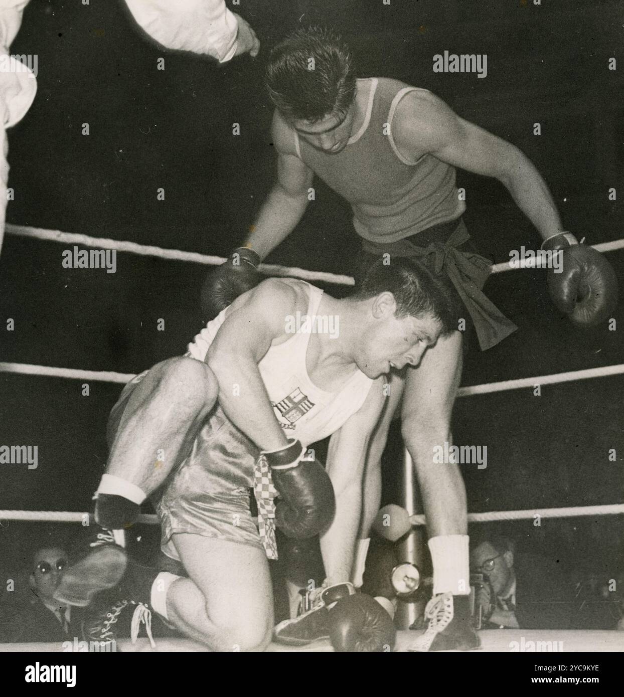 Italian professional boxer Nino Benvenuti and Ron Garnett, London 1956 ...