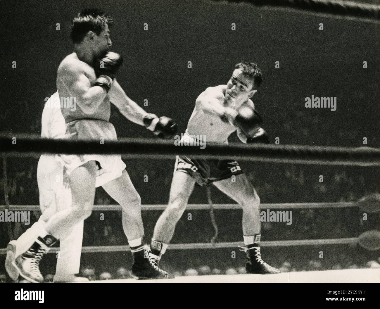 Italian professional boxer Salvatore Burruni and Young Martin during a ...