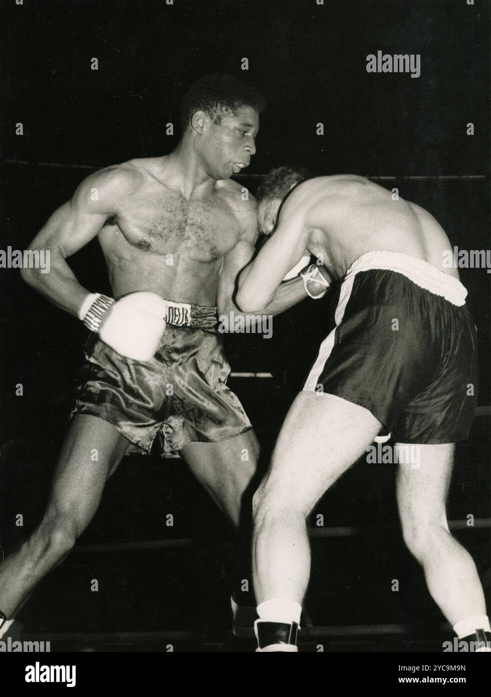 German professional boxer Helmut Mistol and Ted Wright during a match ...