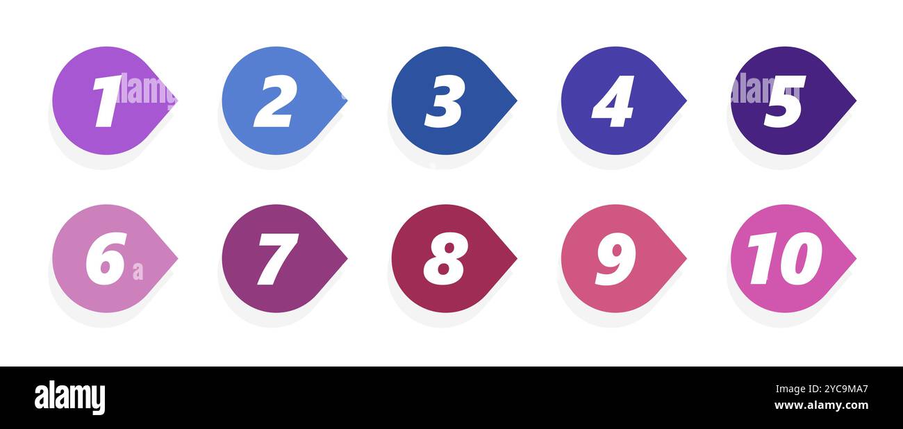 Number bullet point design element set. List numbers for infographics ...