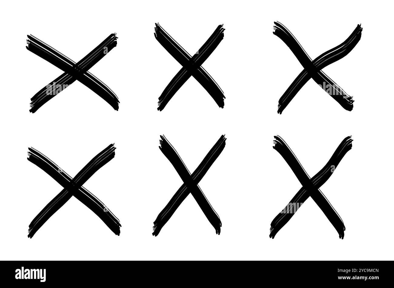 Grunge X mark set. Crossed X symbol vector illustration collection ...