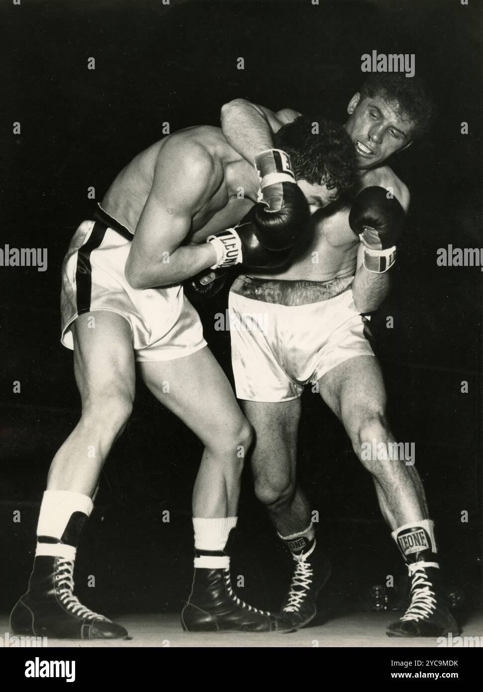 Italian professional boxers Felix Chiocca and Mario Vecchiatto during a ...