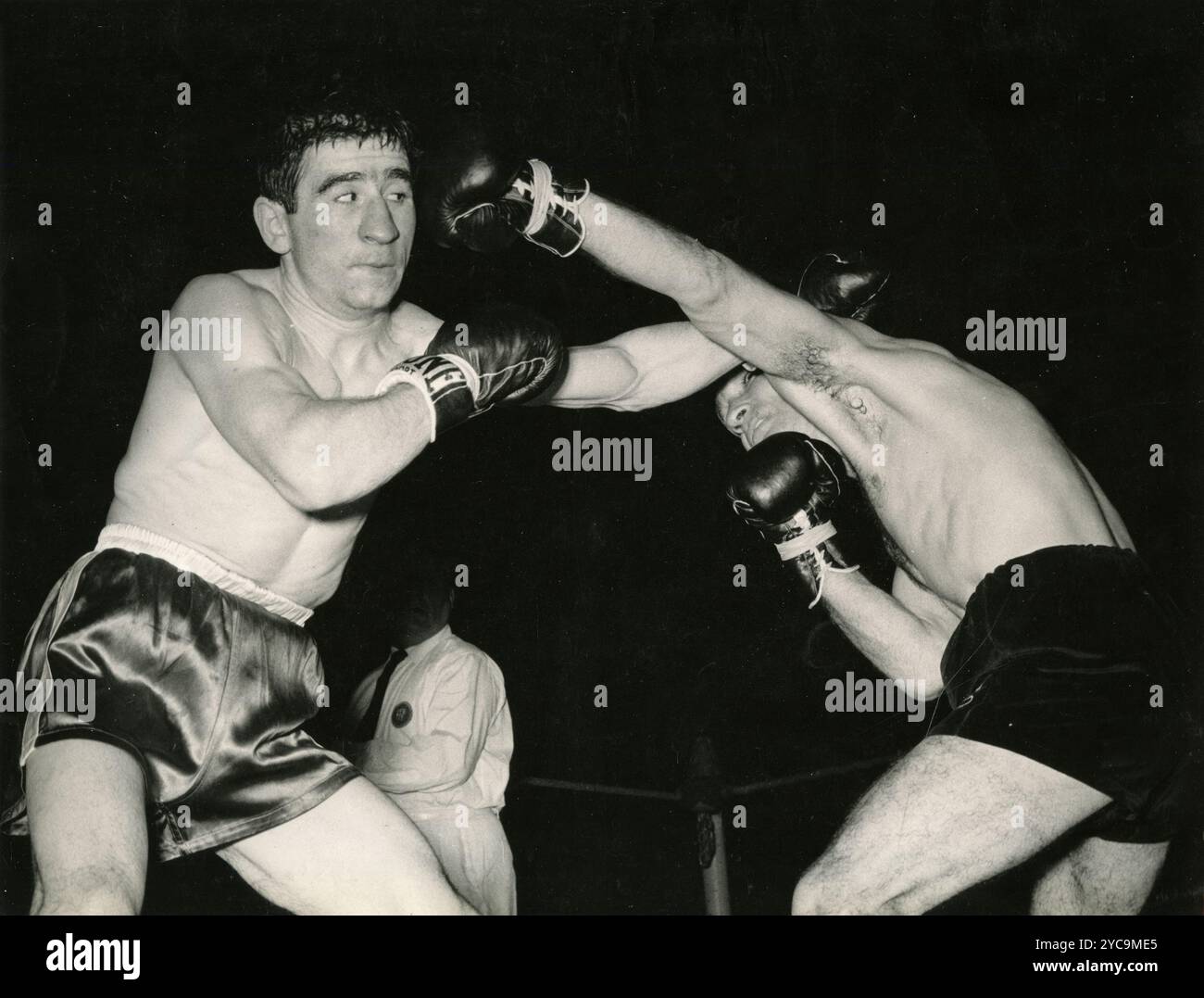 Italian professional boxers Mario Sitri and Federico Scarponi during a ...