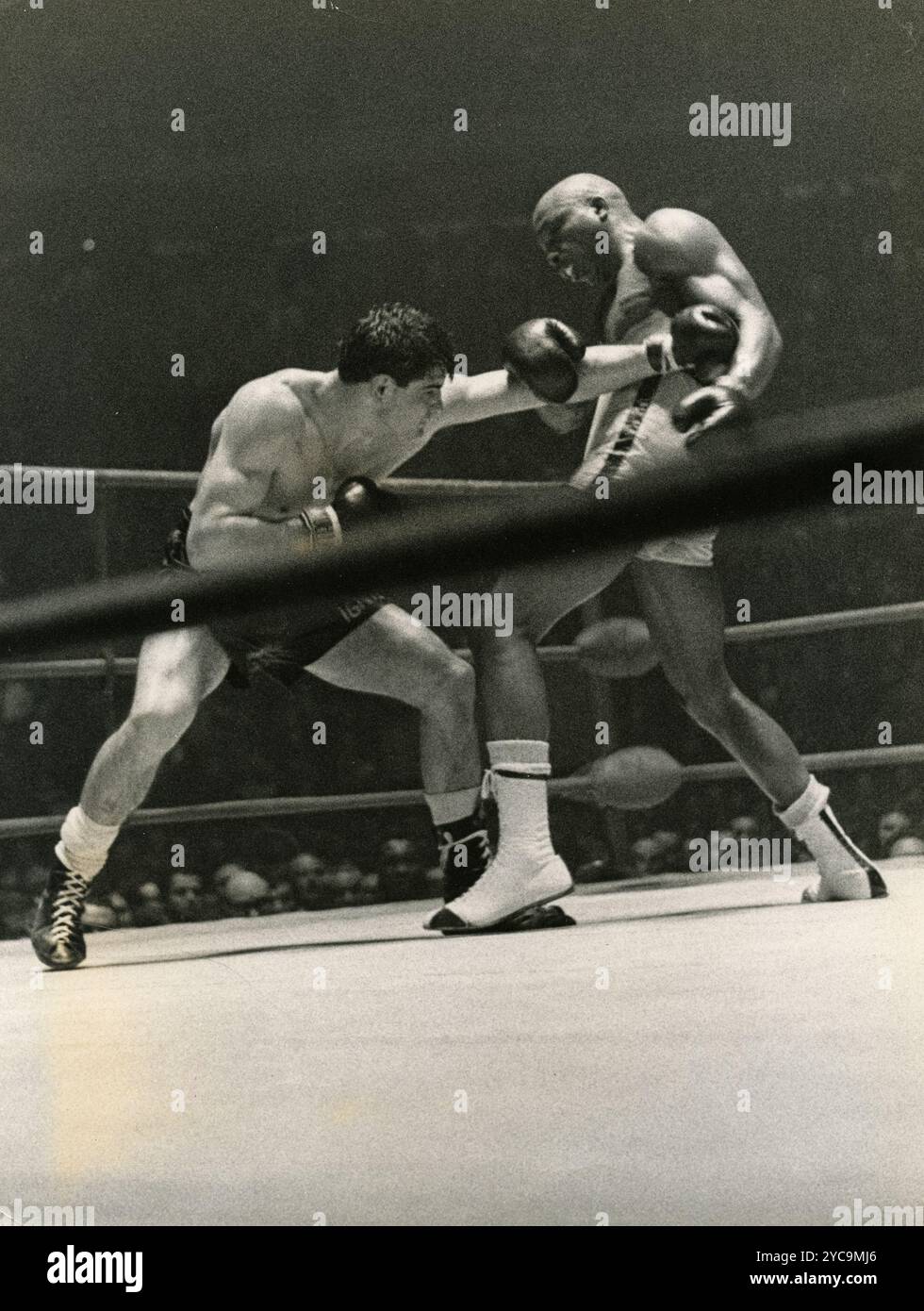 Italian professional boxer Giulio Rinaldi and Freddie Mack during a ...