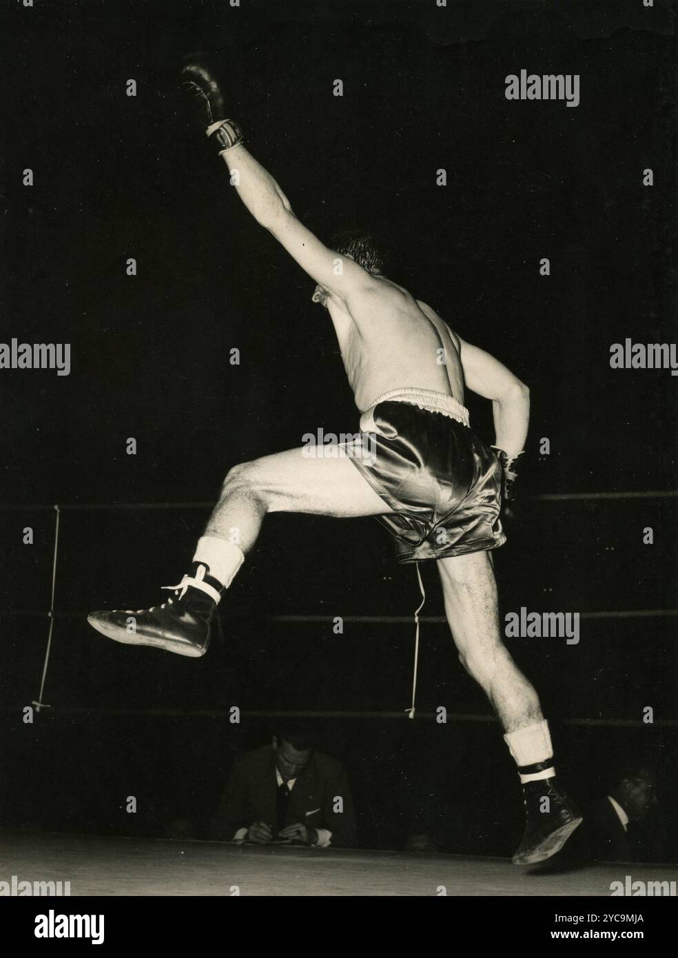 Italian professional boxer Mario Sitri after a match, 1950s Stock Photo ...