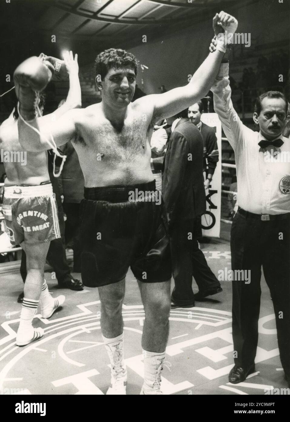 Italian professional boxer Francesco Damiani after a match, 1980s Stock ...