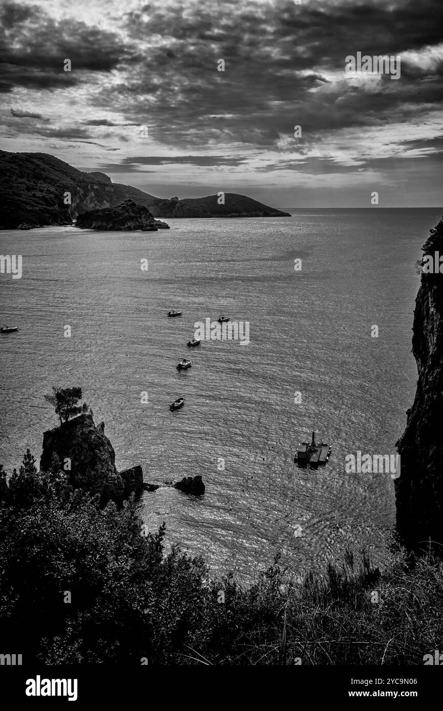 Landscapes of Paleokastritsa, Corfu, Greece. October 2022 Stock Photo ...