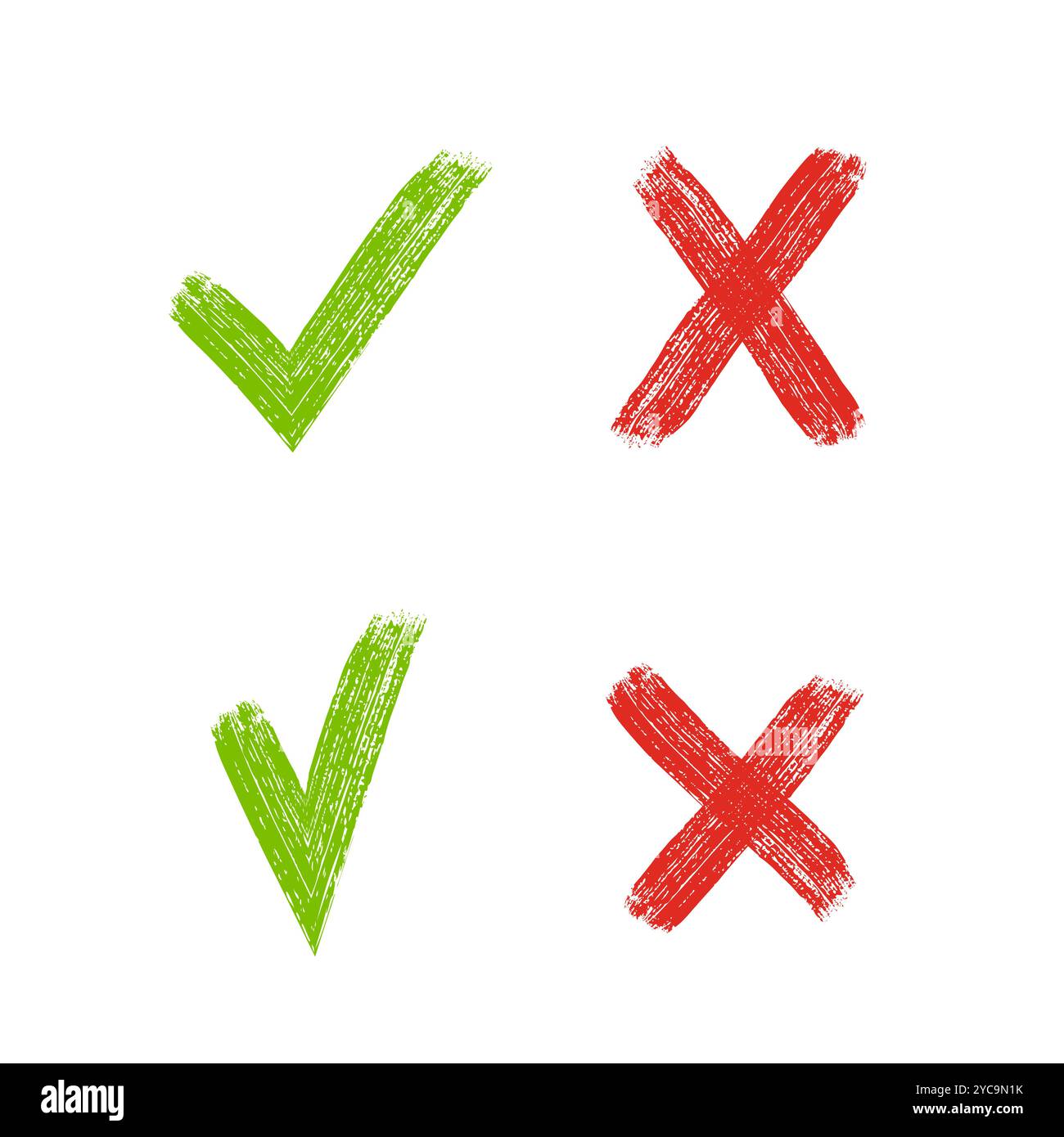 True or false vector symbol set. Tick mark for yes, and cross mark for ...