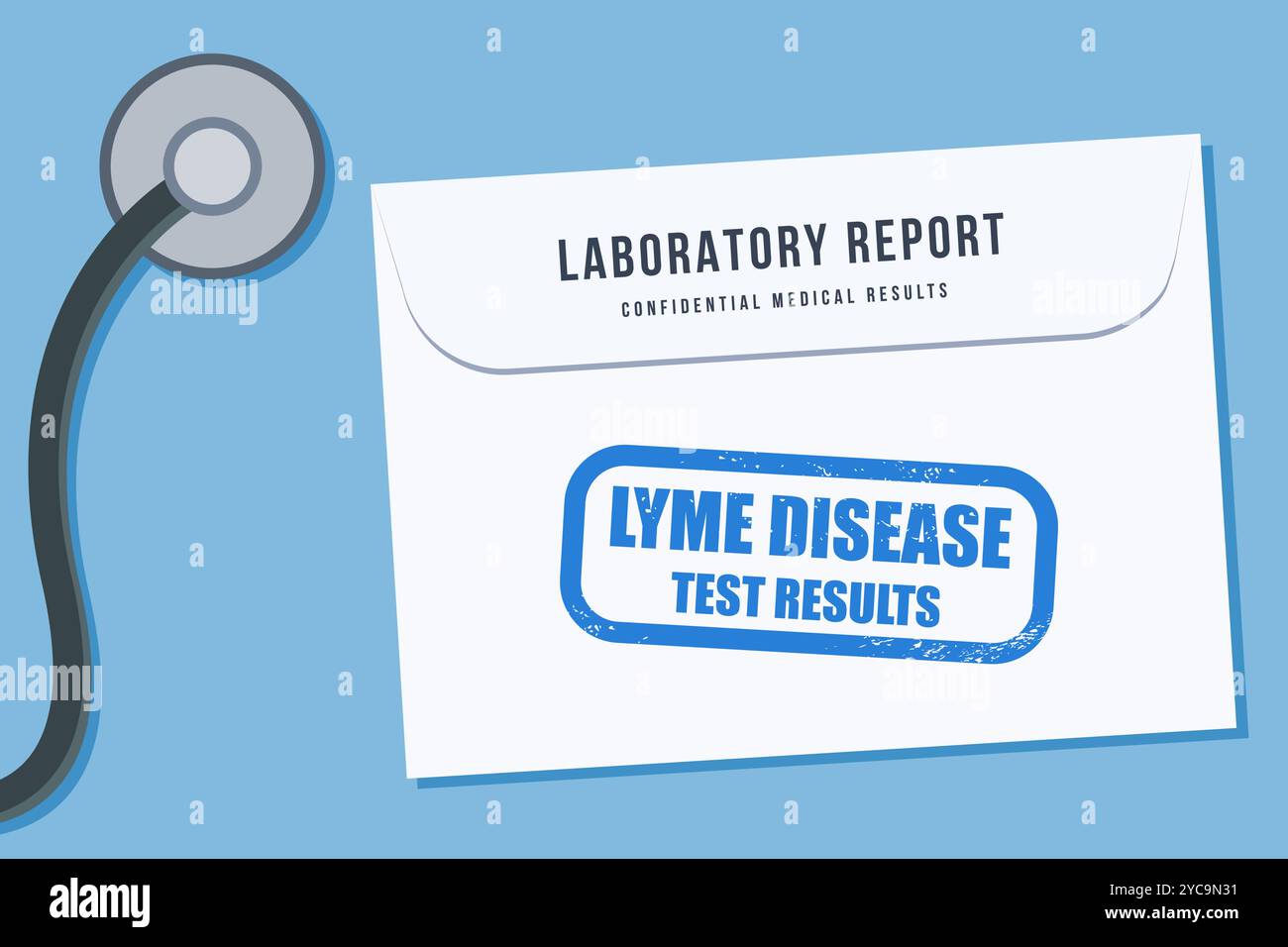 Lyme disease test results envelope. Medical laboratory health screening ...