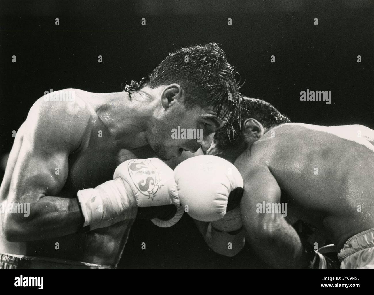 Italian professional boxer Giovanni Parisi and Rivera during a match ...