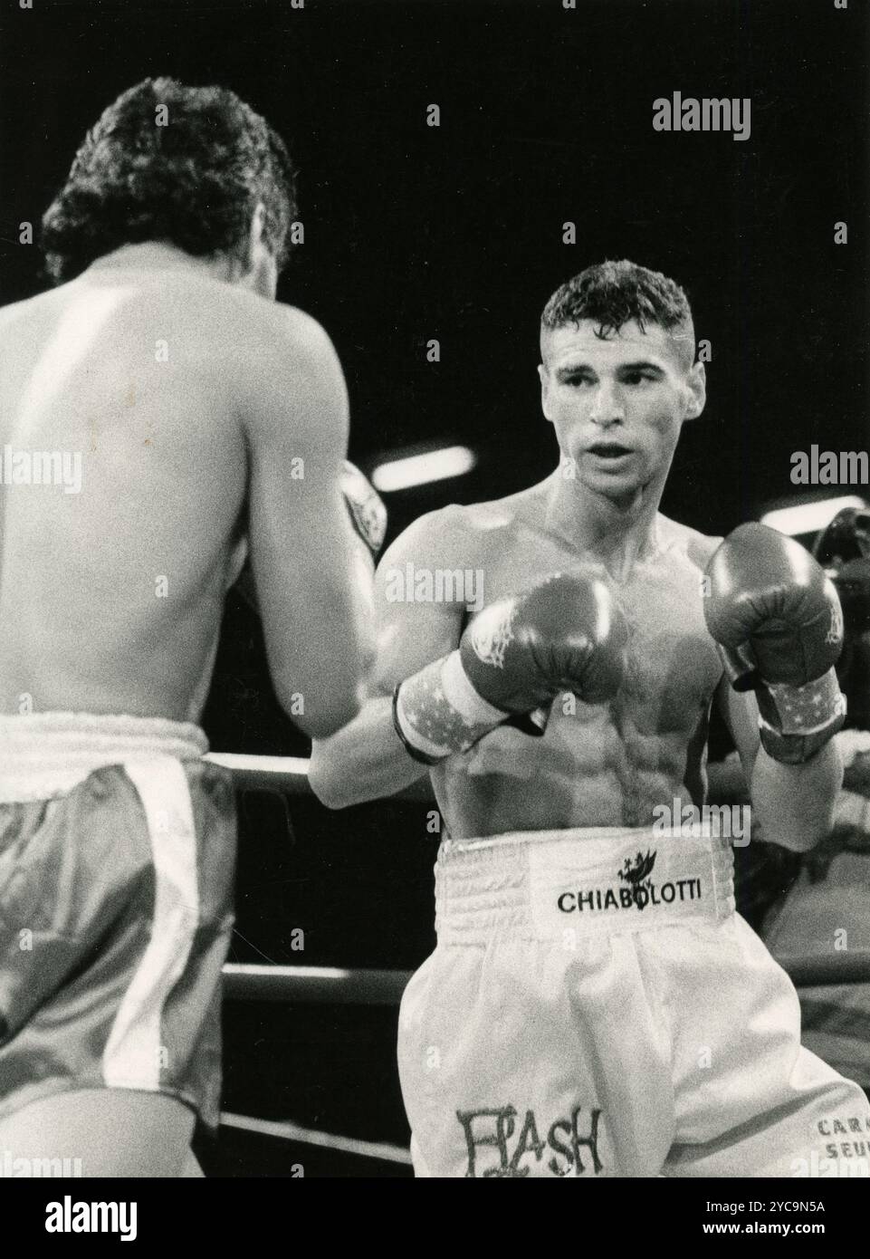 Italian professional boxer Giovanni Parisi and Altamirano, 1990s Stock ...