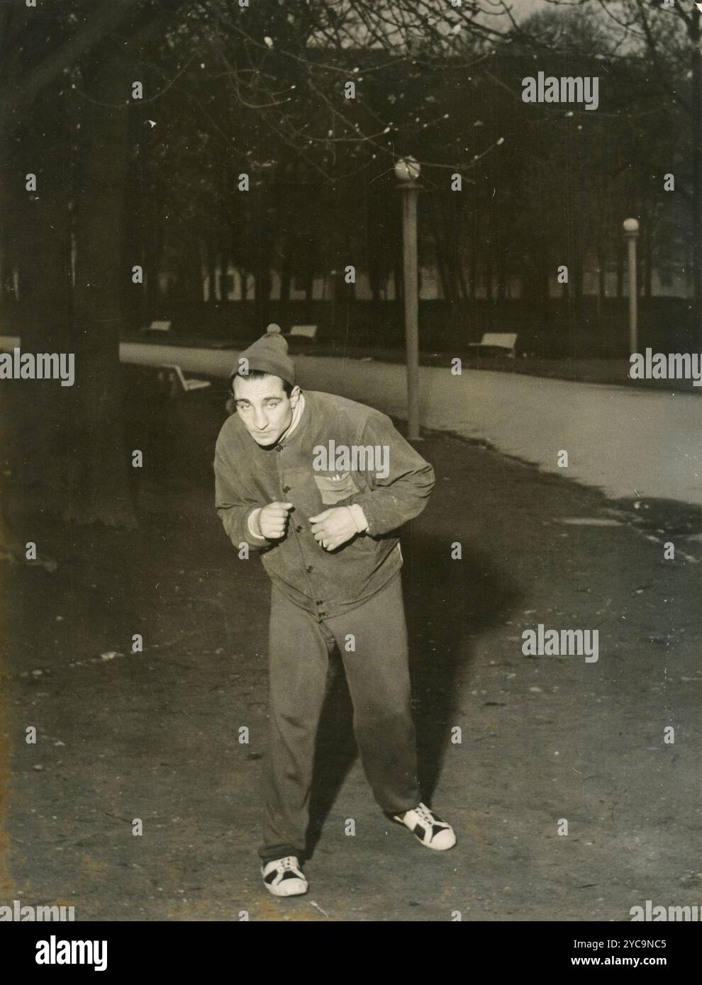 Italian professional boxer Rocco Mazzola training, 1959 Stock Photo - Alamy