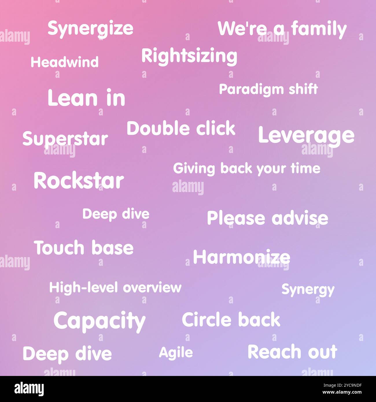 Corporate buzzwords loved by managers, disliked by employees. Modern ...