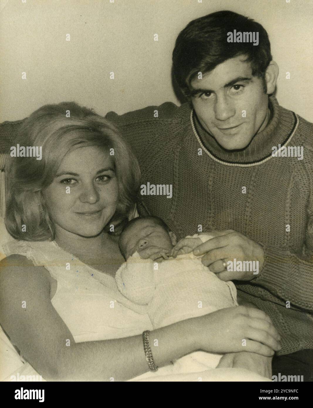 French professional boxer Joseph Gonzales with his wife and child ...