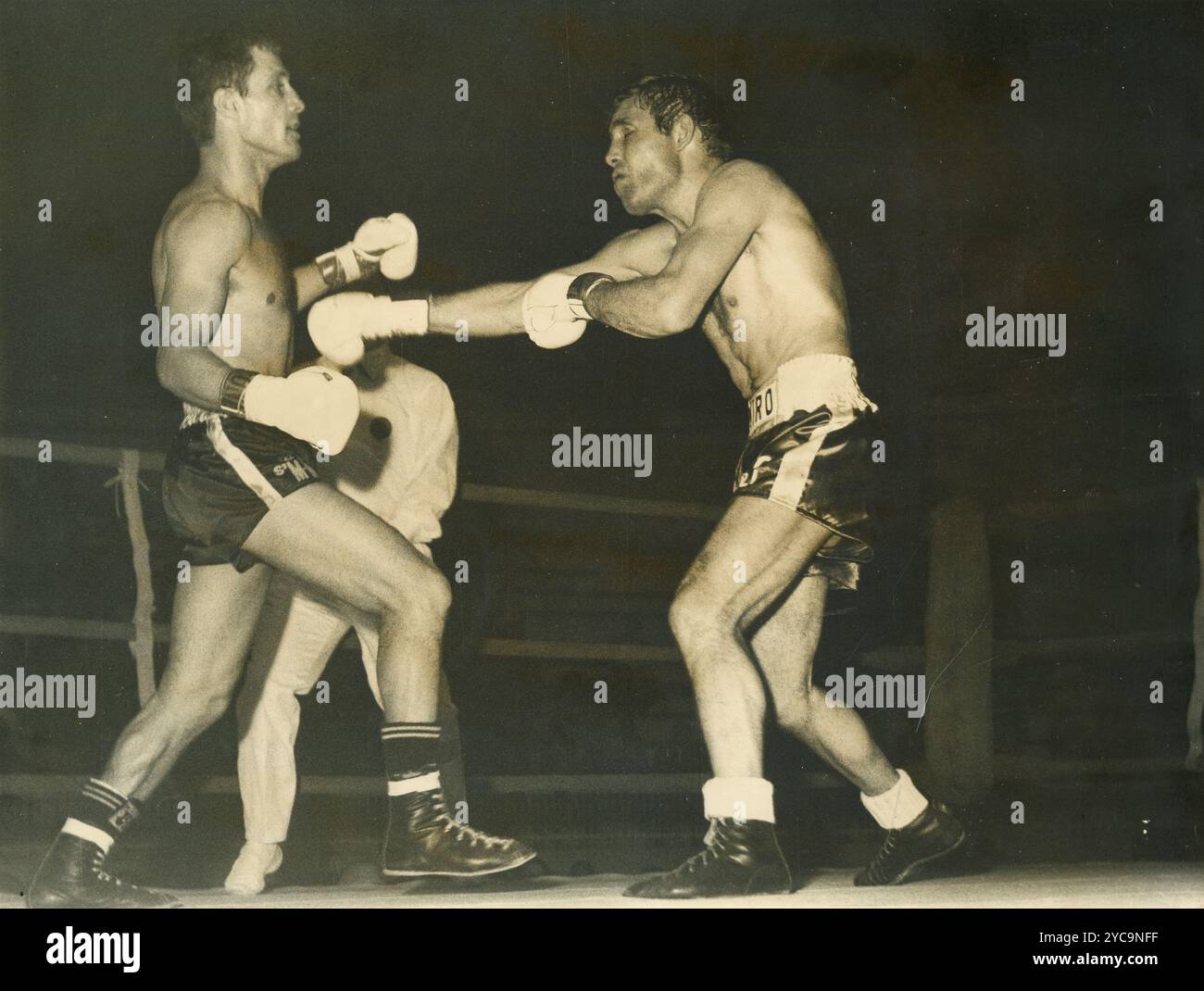 Italian professional boxers Giovanni Girgenti and Giancarlo Casti ...