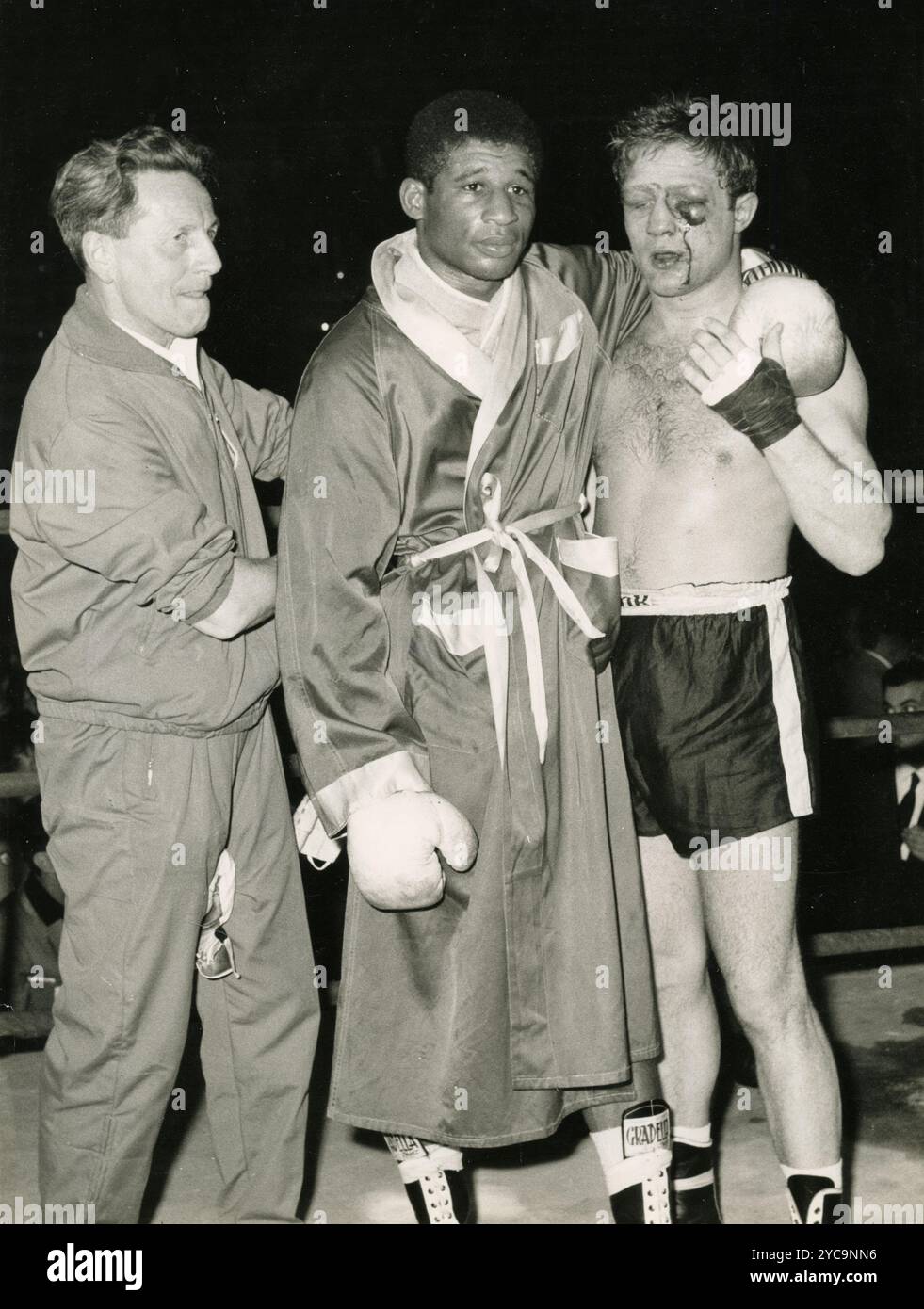 German professional boxer Helmut Mistol and Ted Wright during a match, 1960s Stock Photo - Alamy
