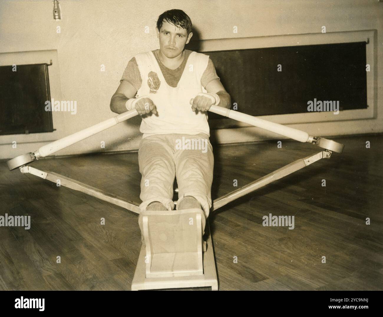 American professional boxer Art Hernandez training, 1960s Stock Photo ...