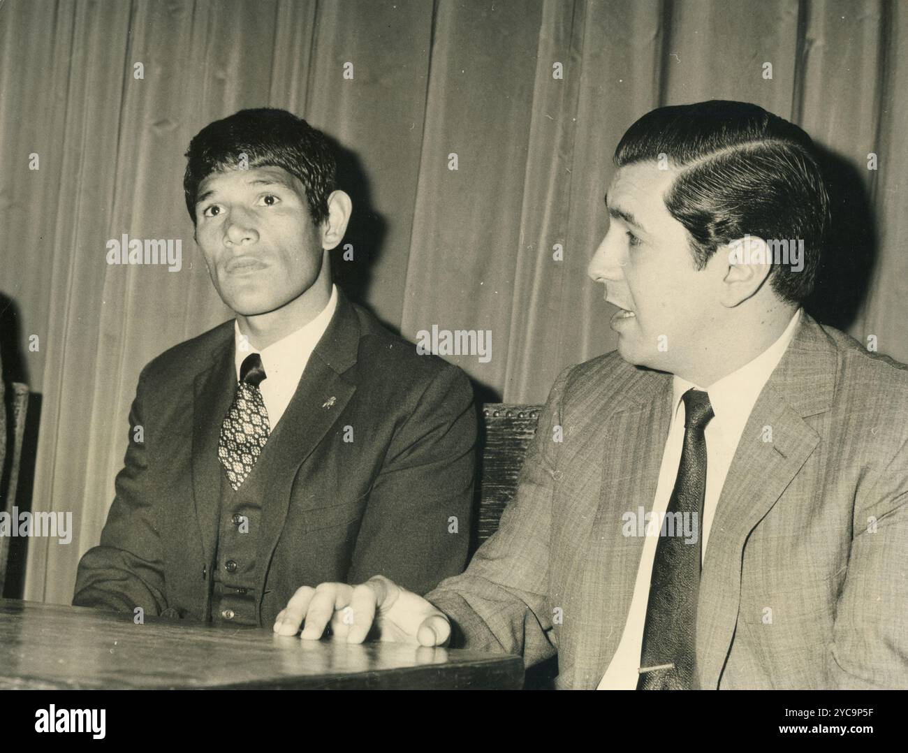 Argentinian professional boxer Carlos Monzon during a match, 1970s ...