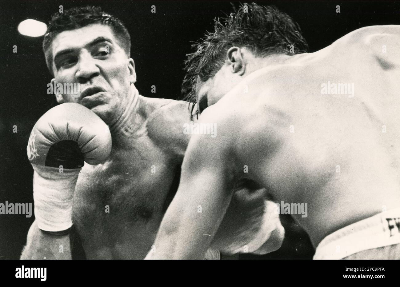 Italian professional boxer Gianfranco Rosi during a match, 1990s Stock ...
