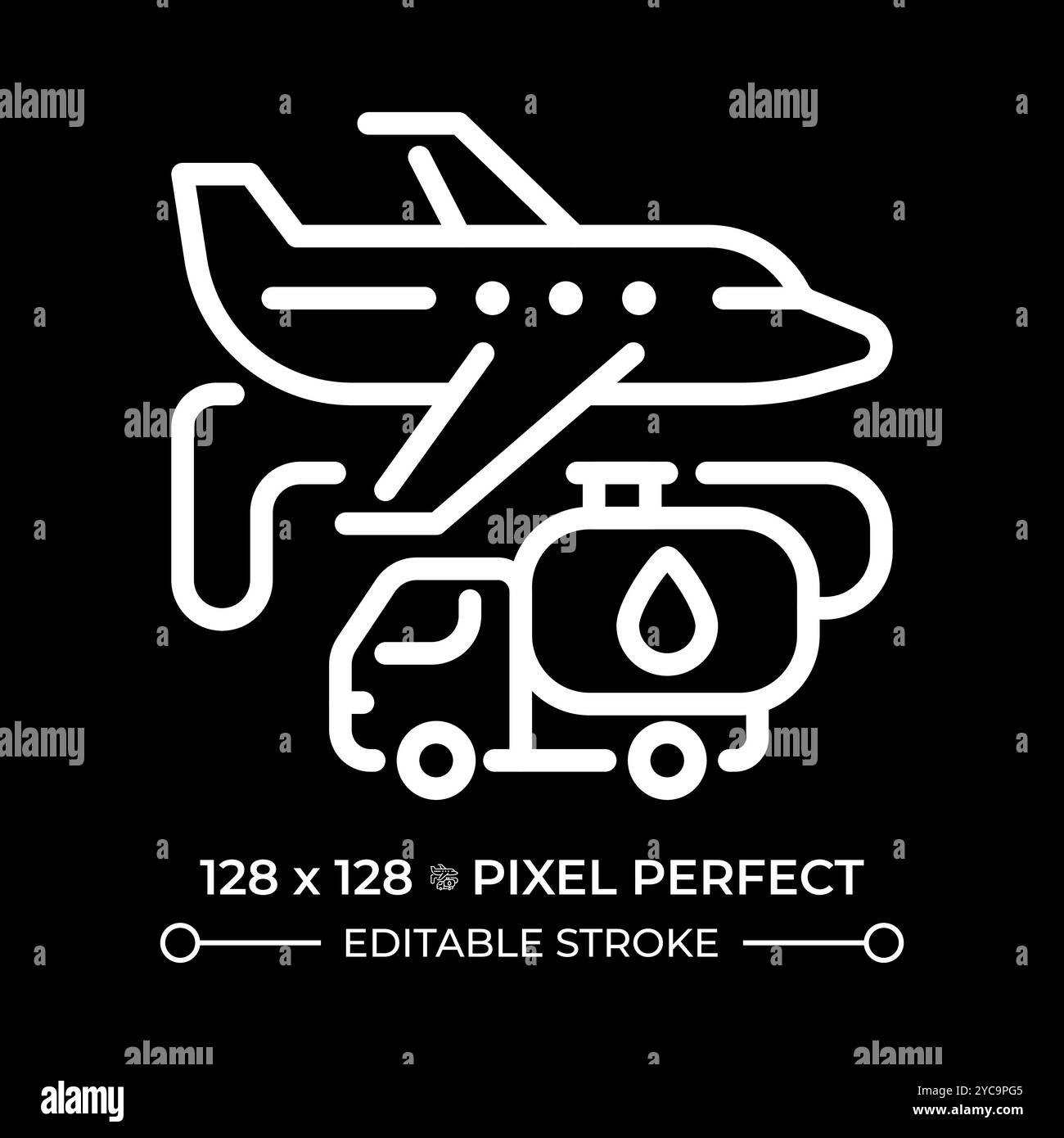 Aviation fuel white linear icon for dark theme Stock Vector Image & Art ...